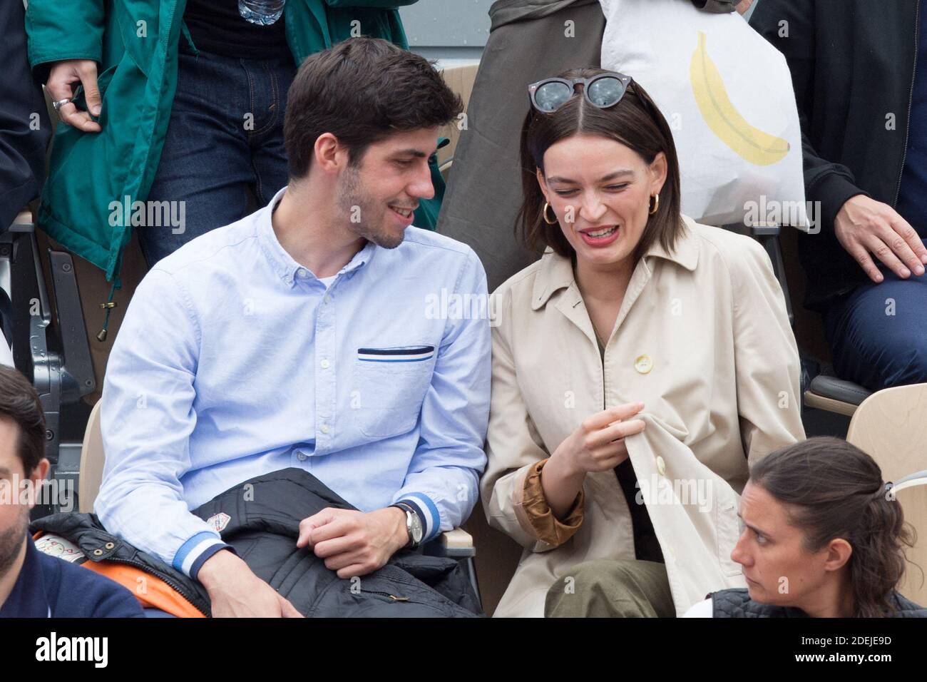 Emma Margaret Tachard-Mackey and boyfriend in stands during French ...