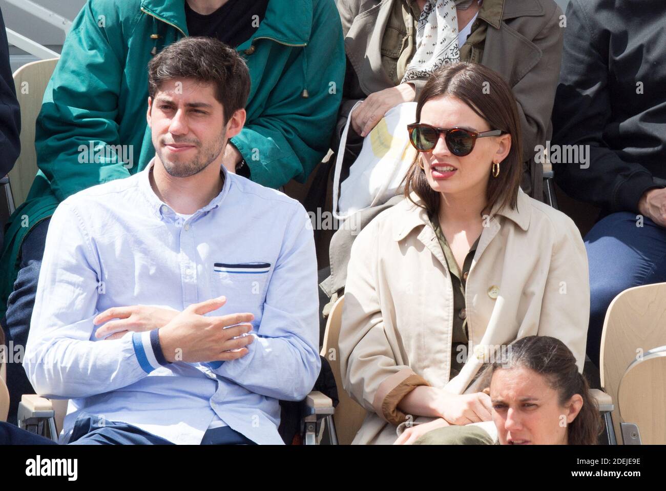 Emma Margaret Tachard-Mackey and boyfriend in stands during French ...