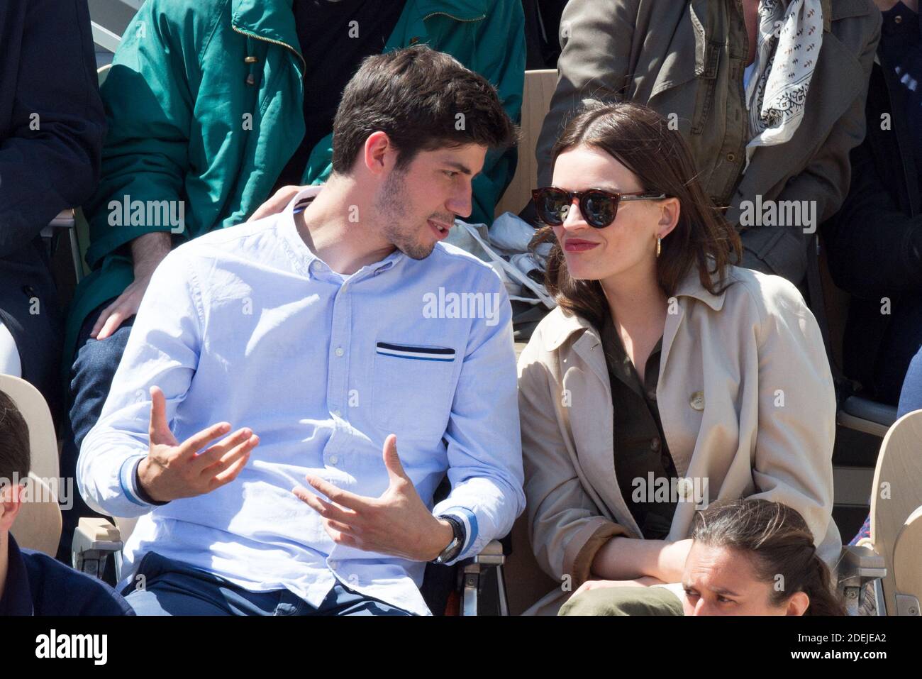 Emma Margaret Tachard-Mackey and boyfriend in stands during French ...