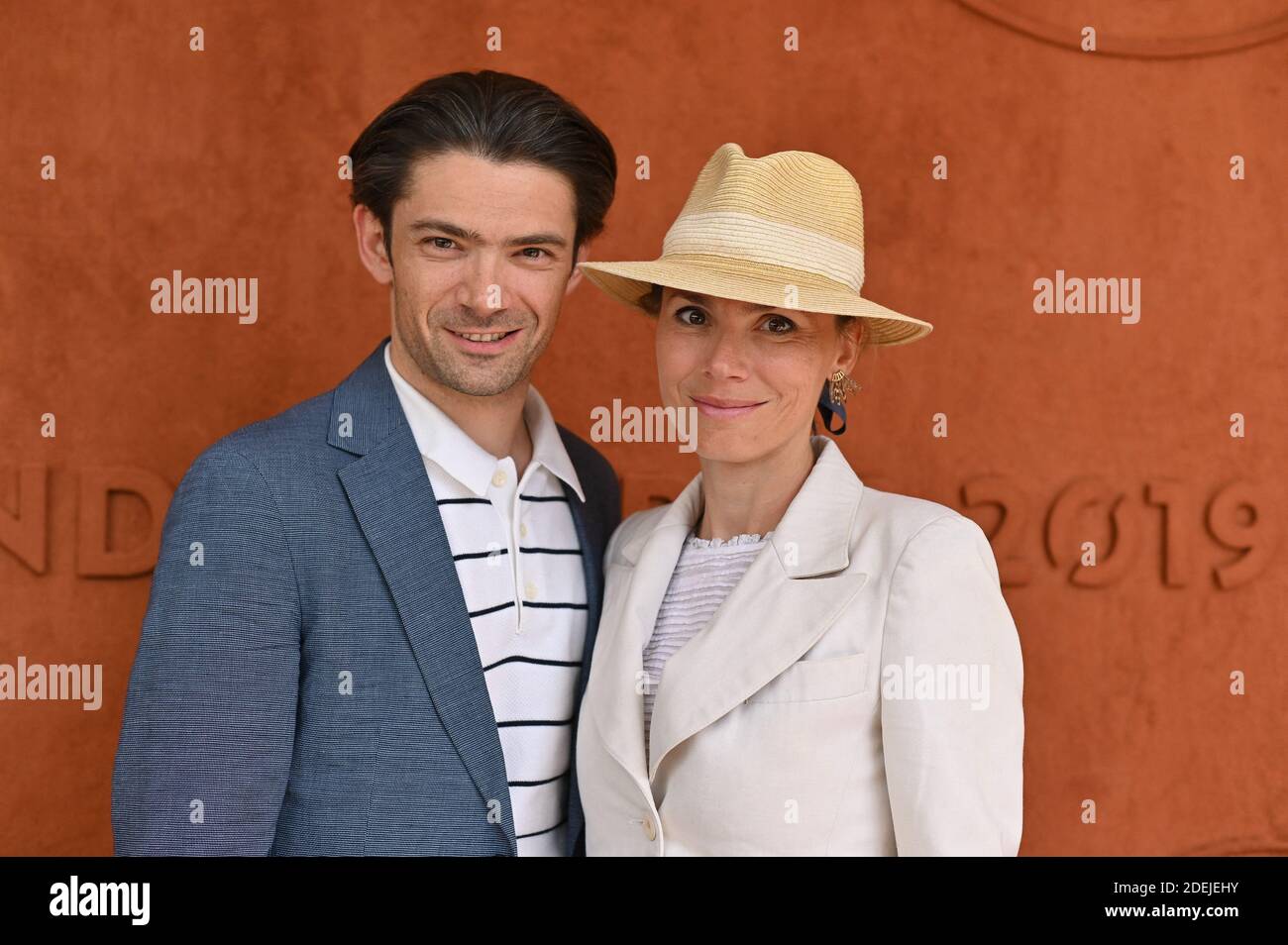 Violoncellist Gautier Capucon and his wife Delphine in Village during ...