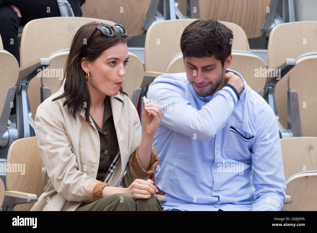 Emma Margaret Tachard-Mackey in stands during French Tennis Open at ...