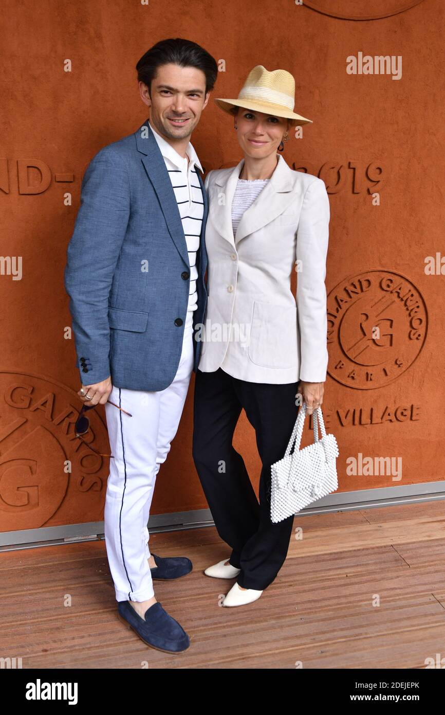 Violoncellist Gautier Capucon and his wife Delphine in Village during ...