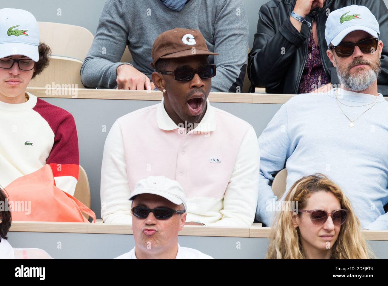 Singer Tyler, The Creator in stands during French Tennis Open at Roland ...