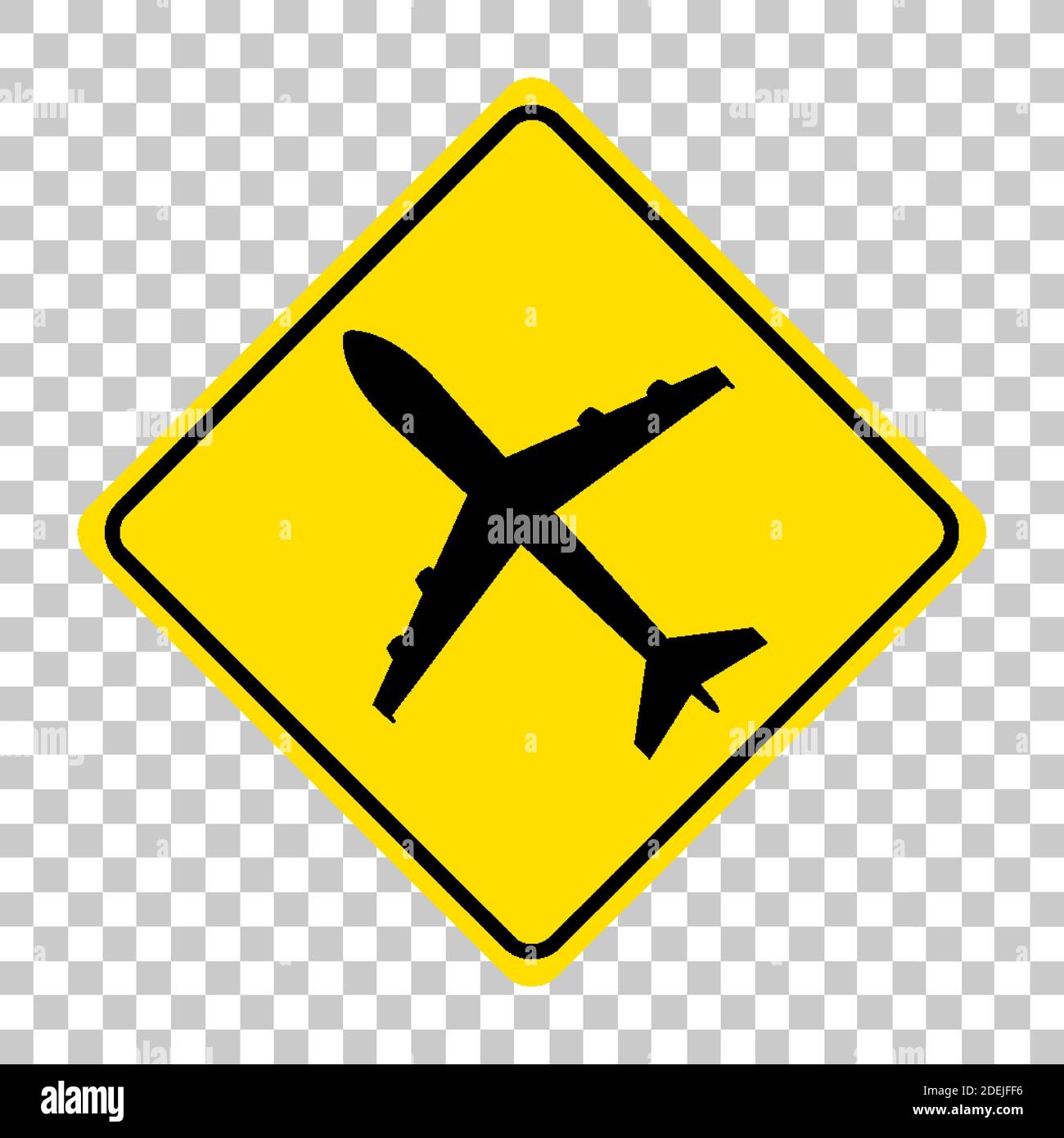 Yellow traffic warning sign on transparent background illustration ...