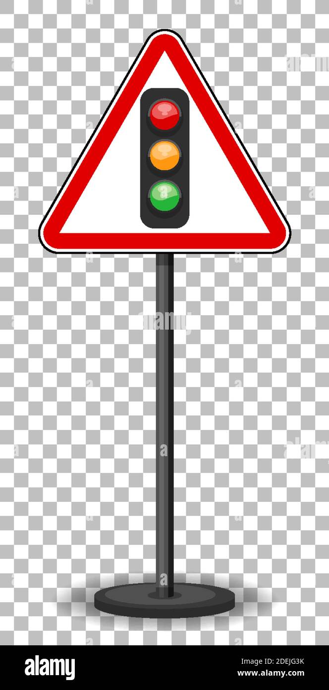 Red traffic sign on transparent background illustration Stock Vector ...