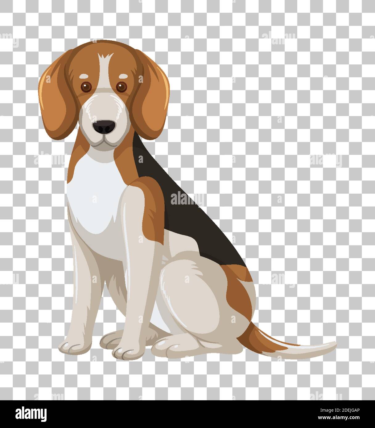 Beagle in sitting position cartoon character isolated on transparent ...