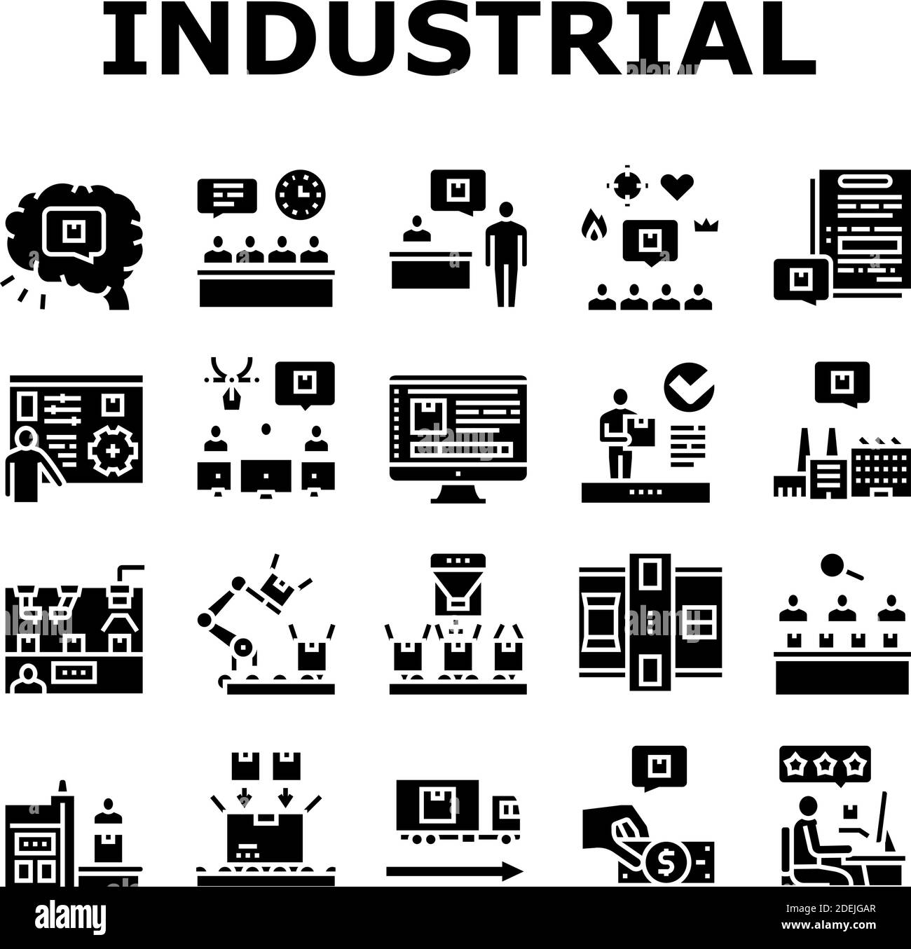 Industrial Process Collection Icons Set Vector Stock Vector Image & Art ...
