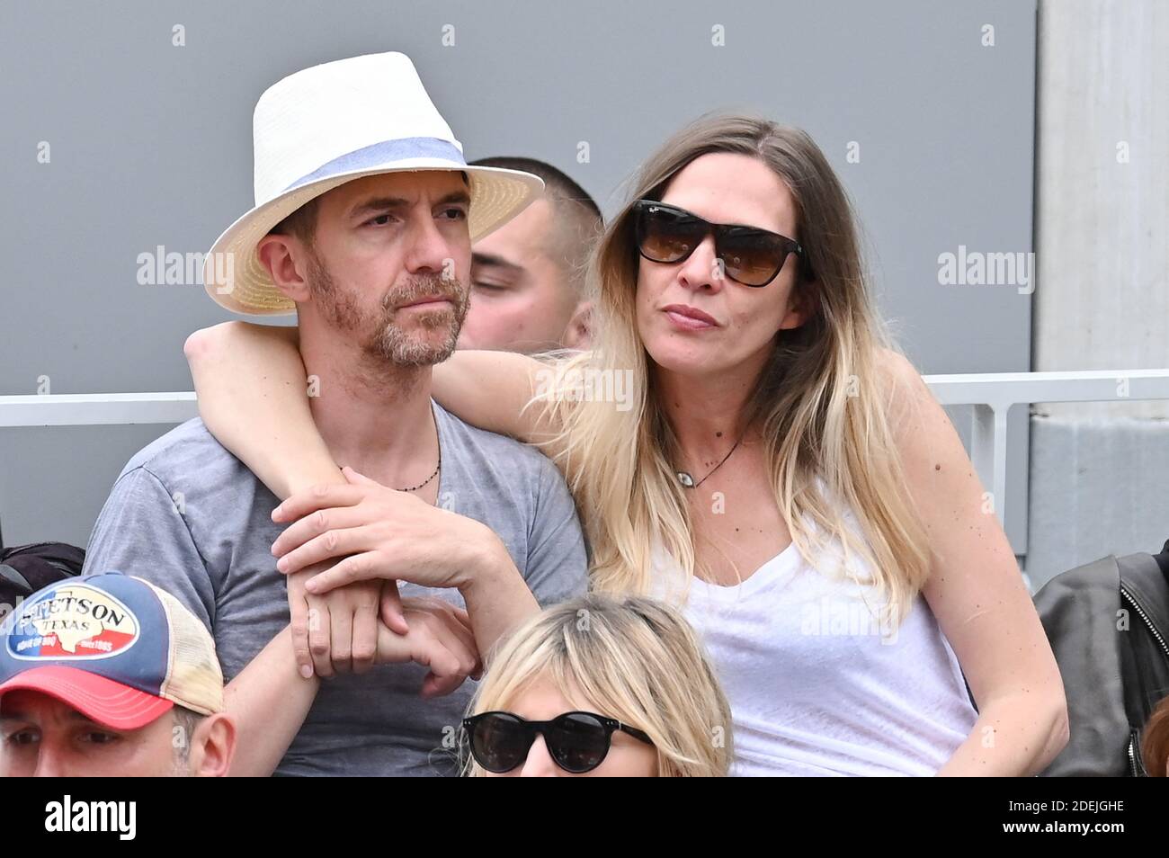 Calogero and his companion Marie Bastide attend the 2019 French Tennis ...