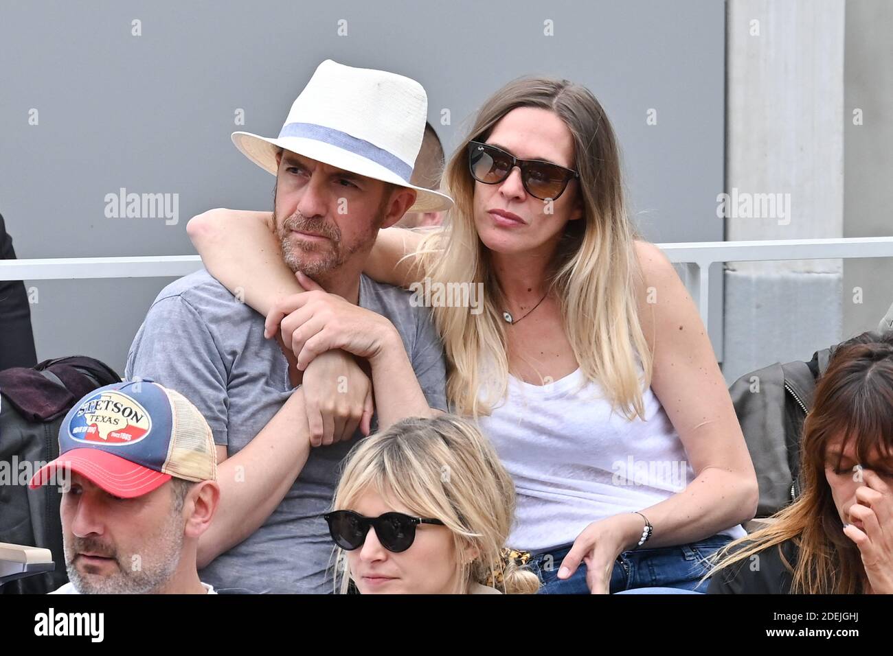 Calogero and his companion Marie Bastide attend the 2019 French Tennis ...