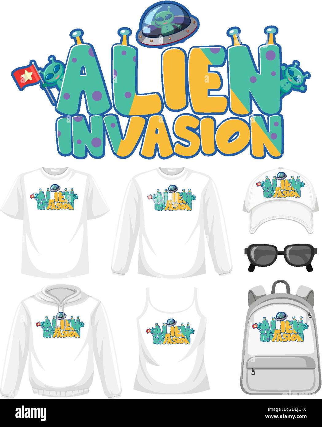 Set of alien boy outfit illustration Stock Vector Image & Art - Alamy