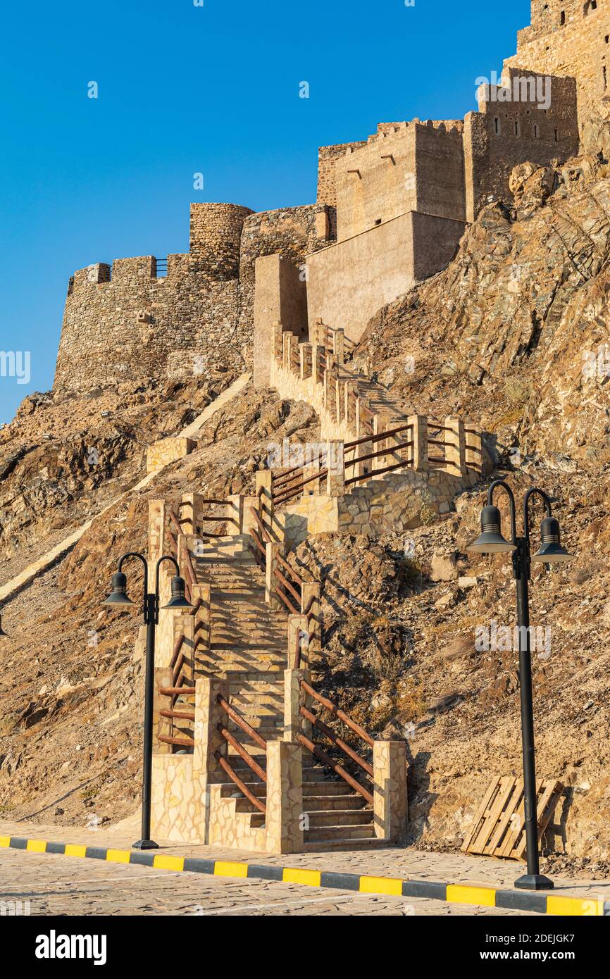 Middle East, Arabian Peninsula, Oman, Muscat, Muttrah. Stairs leading ...