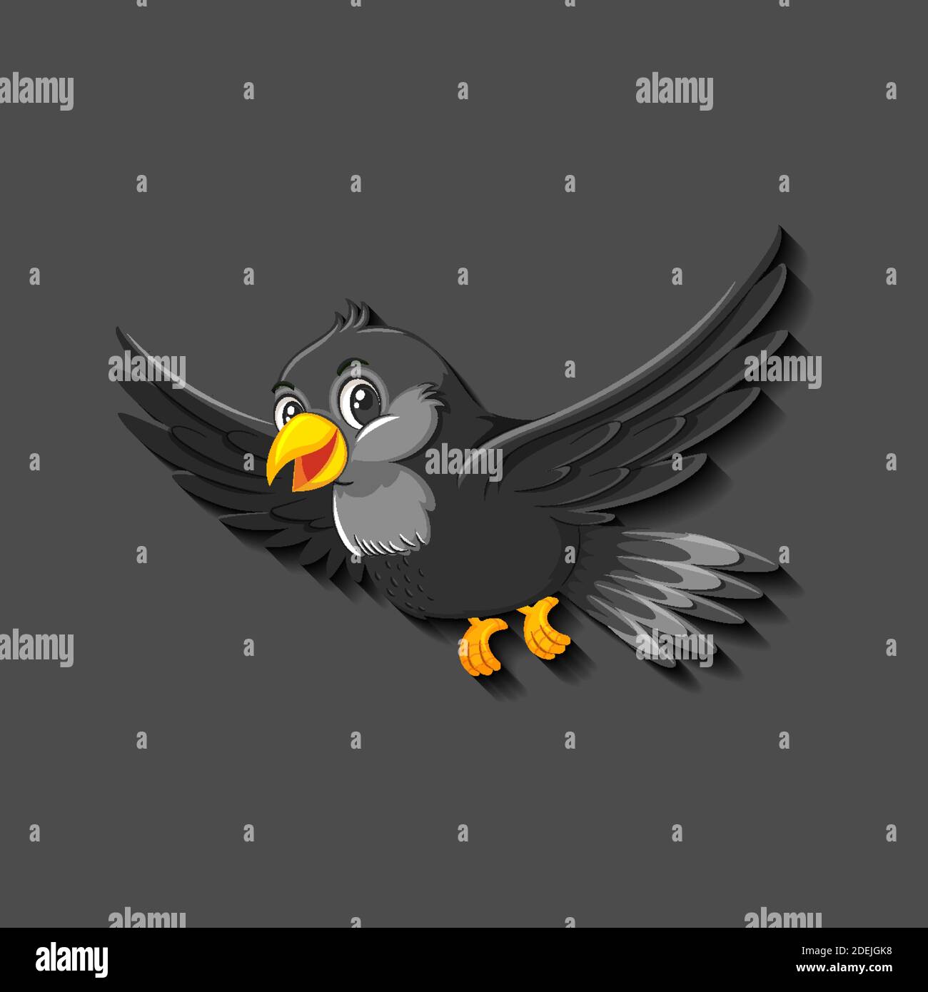 Black bird cartoon character illustration Stock Vector Image & Art - Alamy