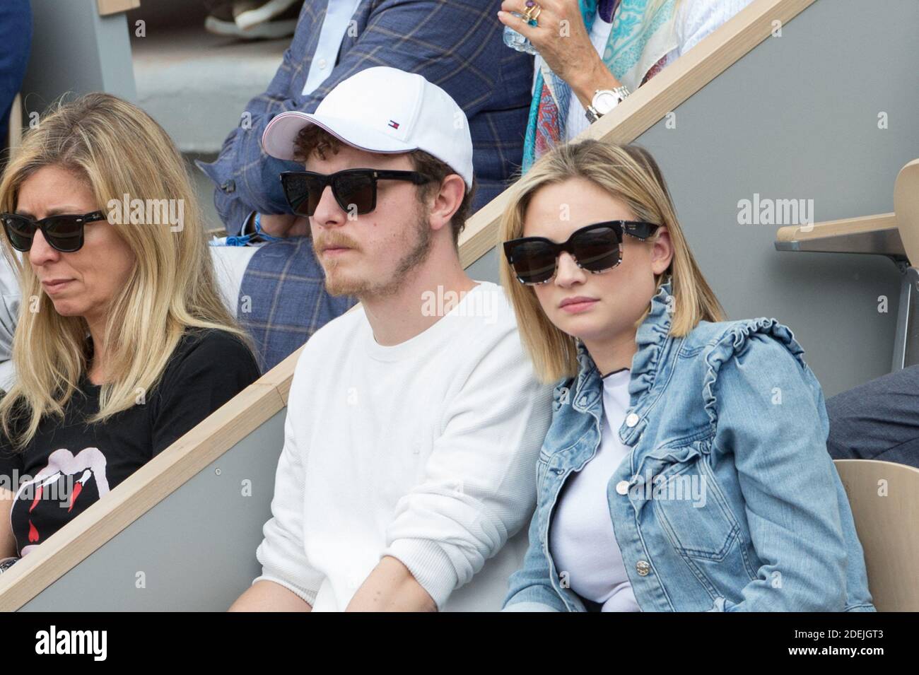 Youtuber Norman Thavaud and girlfriend Martha in stands during French ...