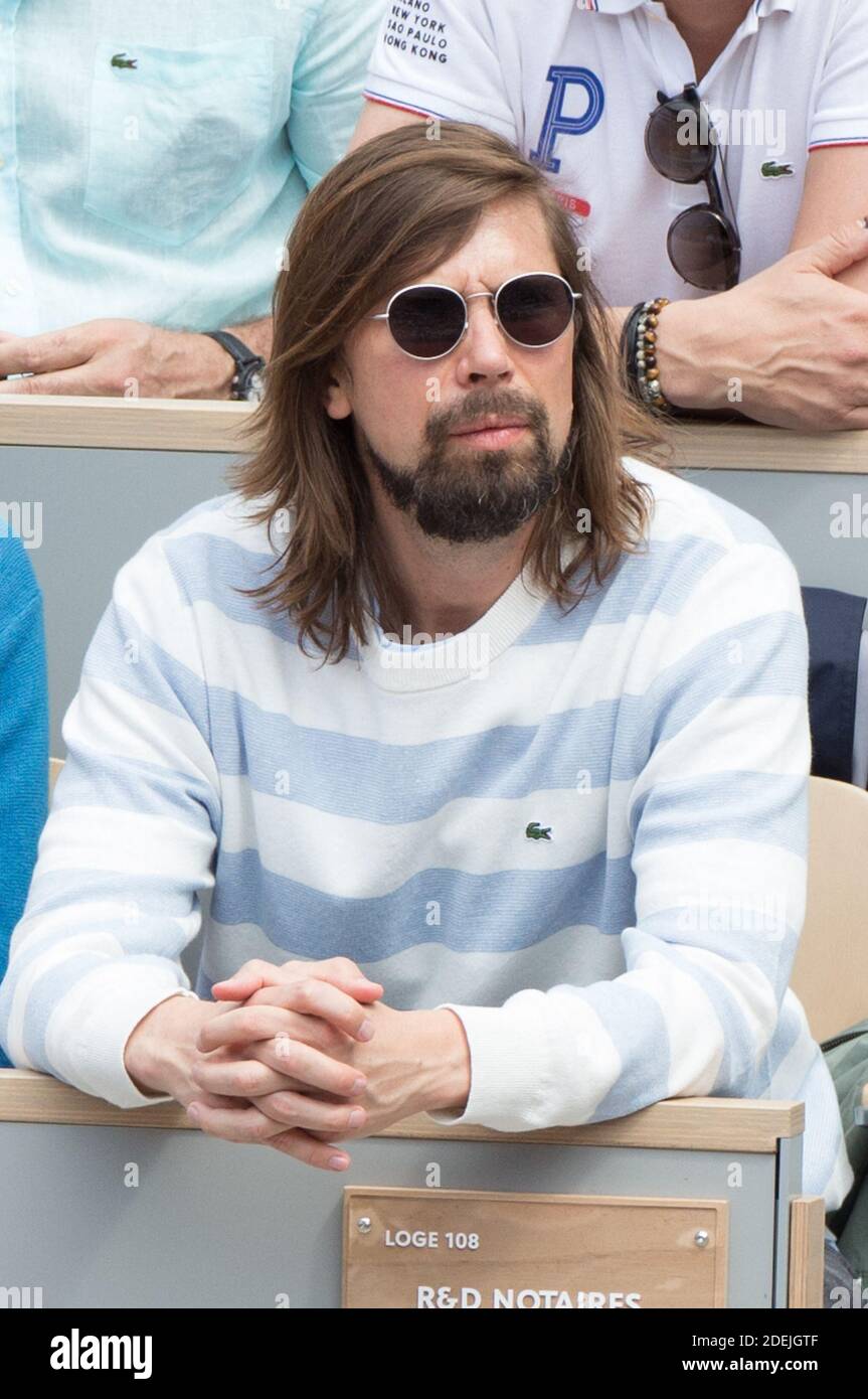 Pedro Winter in stands during French Tennis Open at Roland-Garros arena ...