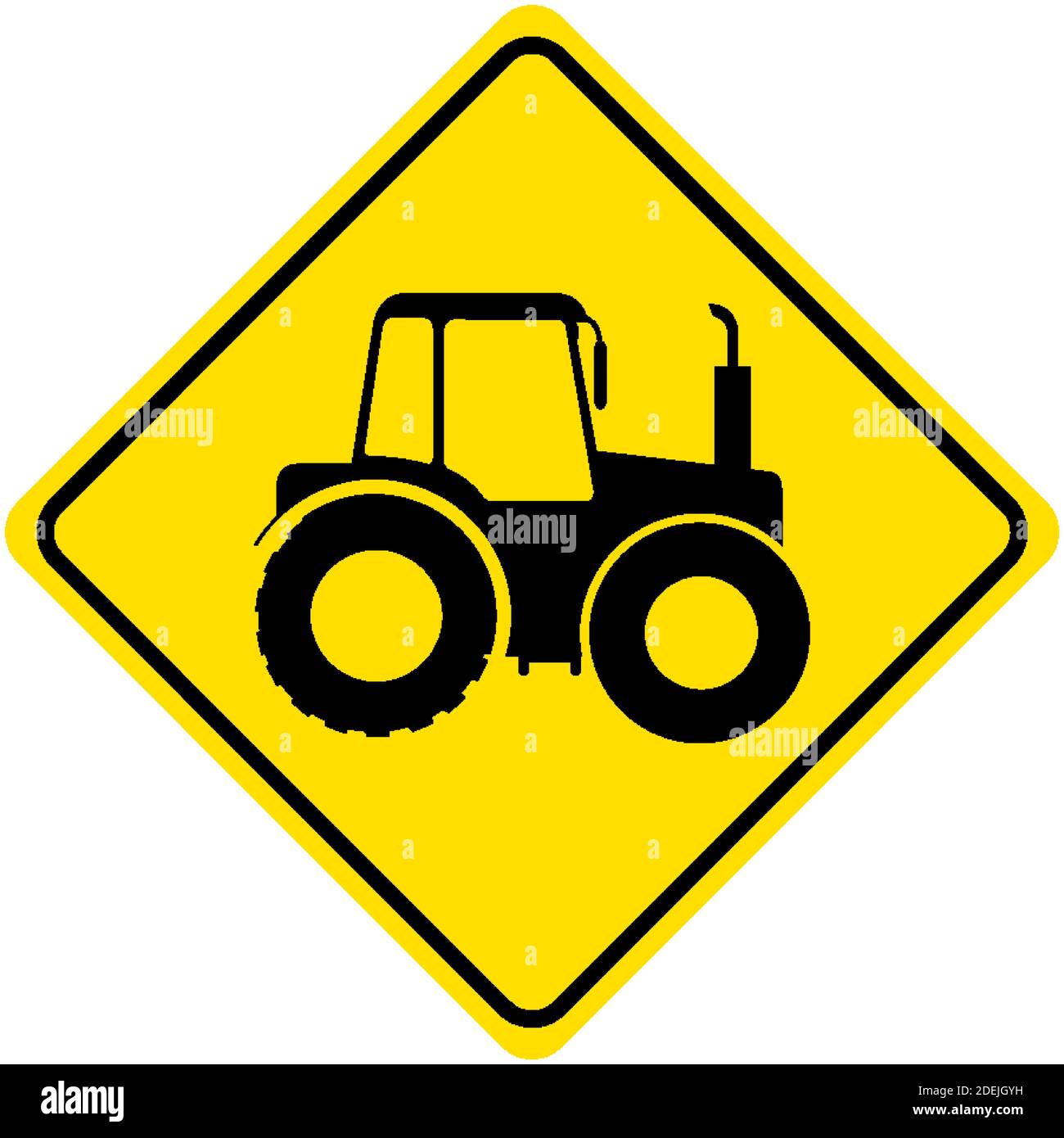 Yellow traffic warning sign on white background illustration Stock ...