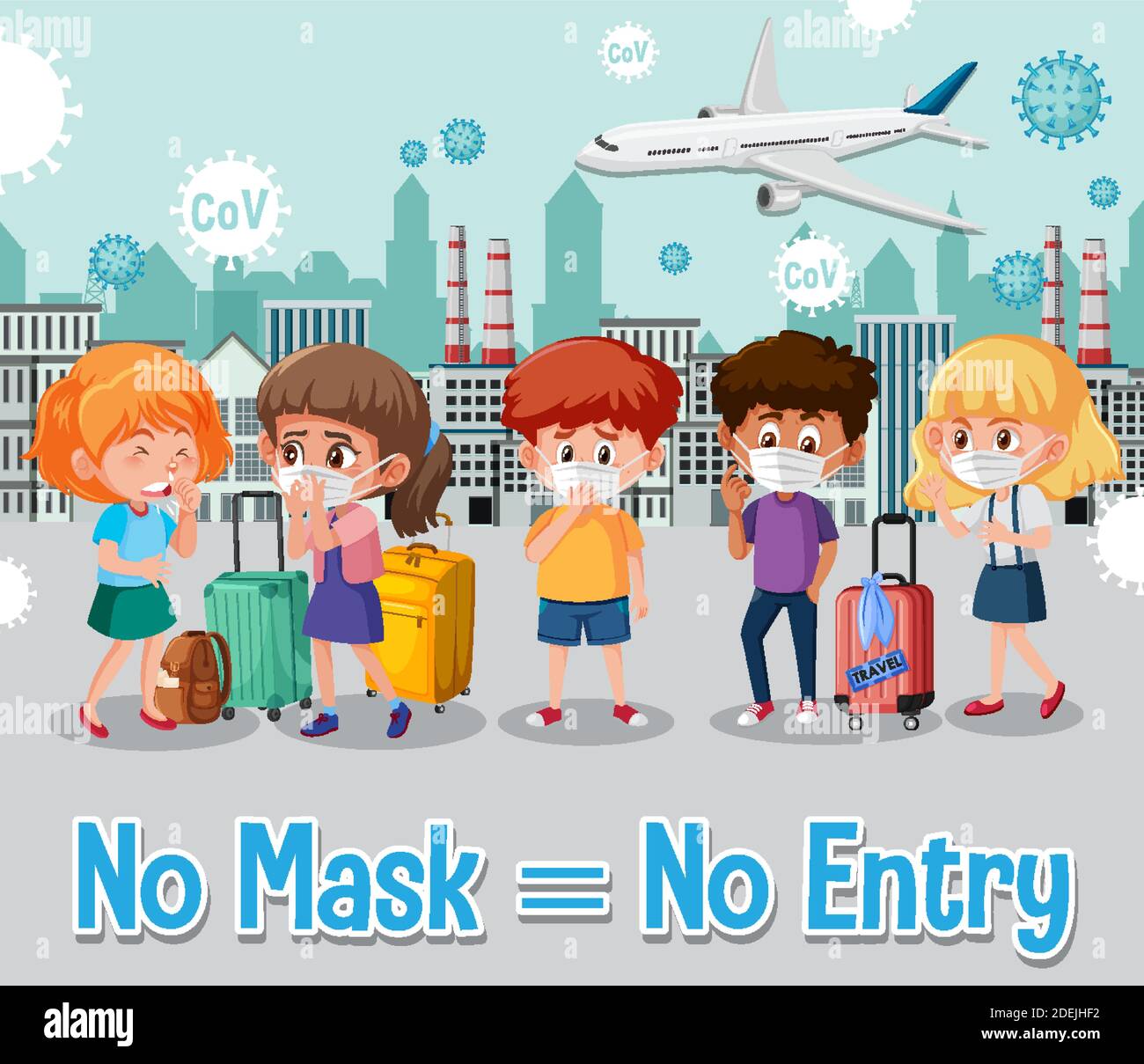 No mask no entry sign illustration Stock Vector Image & Art - Alamy