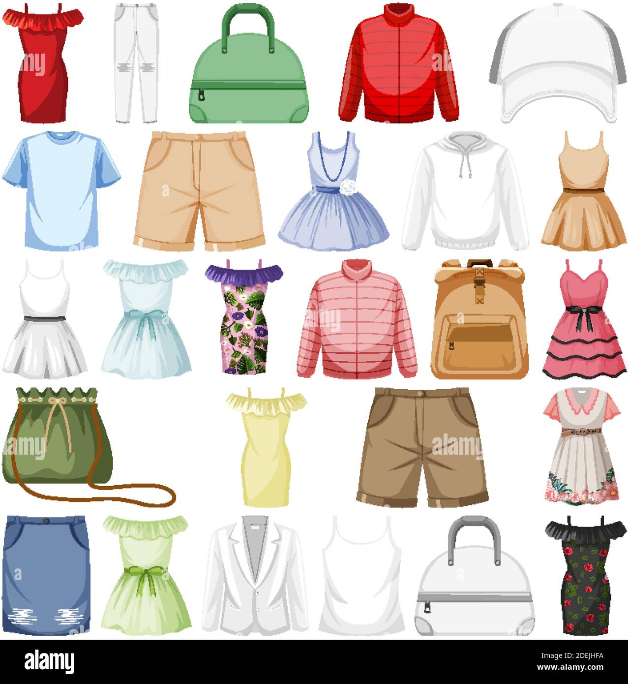 Set of fashion outfits illustration Stock Vector Image & Art - Alamy