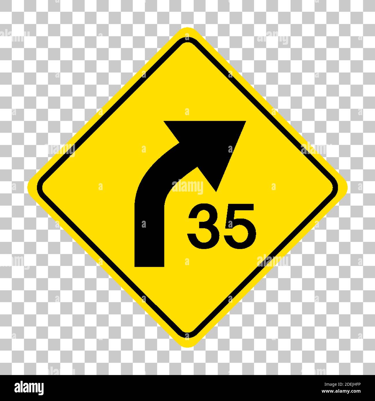 Yellow traffic warning sign on transparent background illustration ...