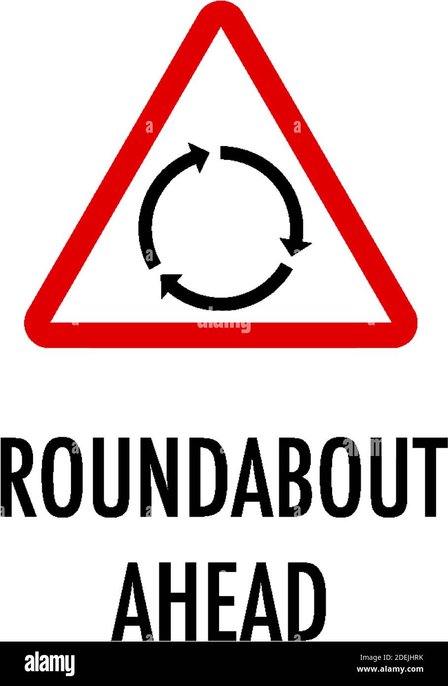 Roundabout ahead sign on white background illustration Stock Vector Image & Art - Alamy
