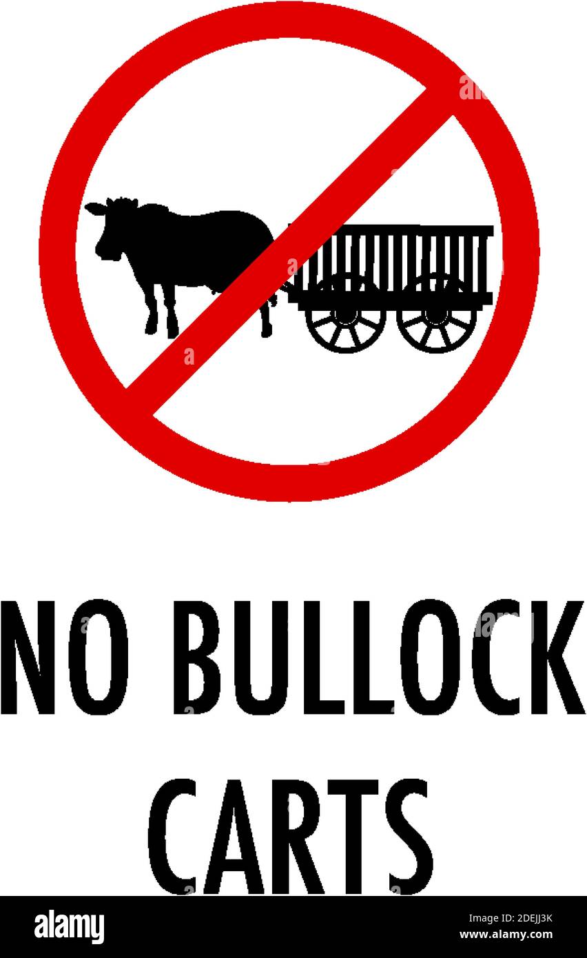 No bullock carts sign on white background illustration Stock Vector ...