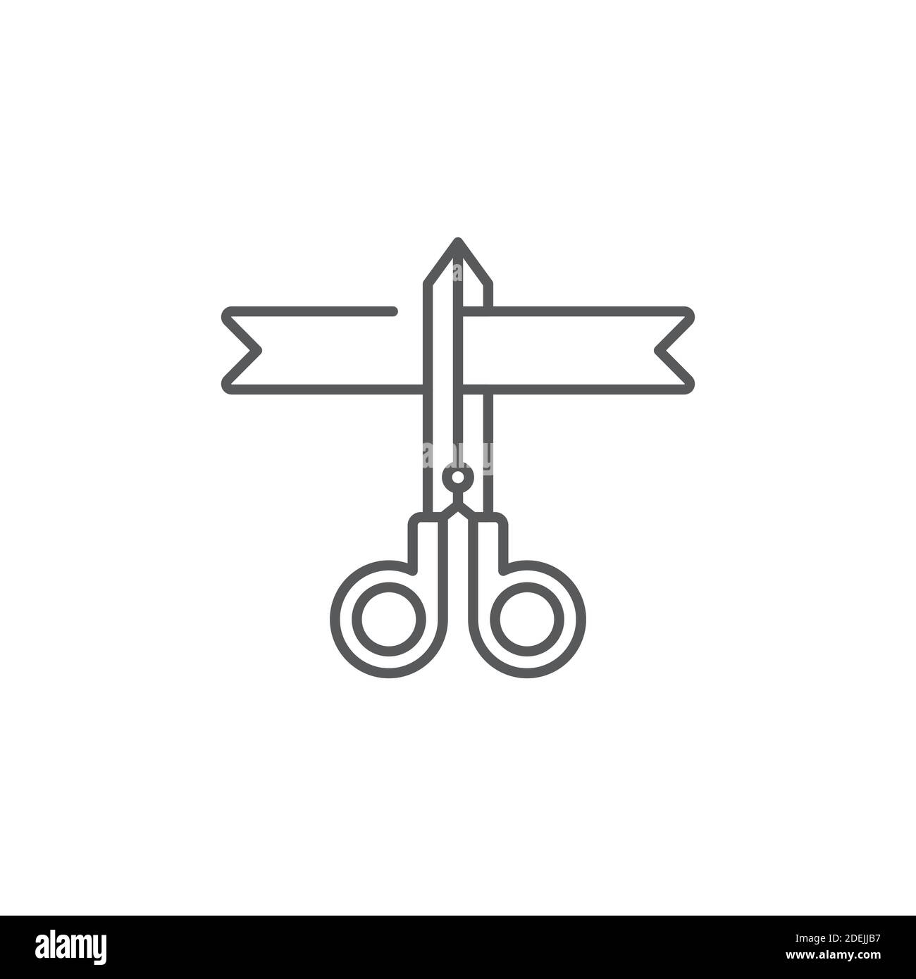 grand opening icon, color, line, outline vector sign, linear style ...