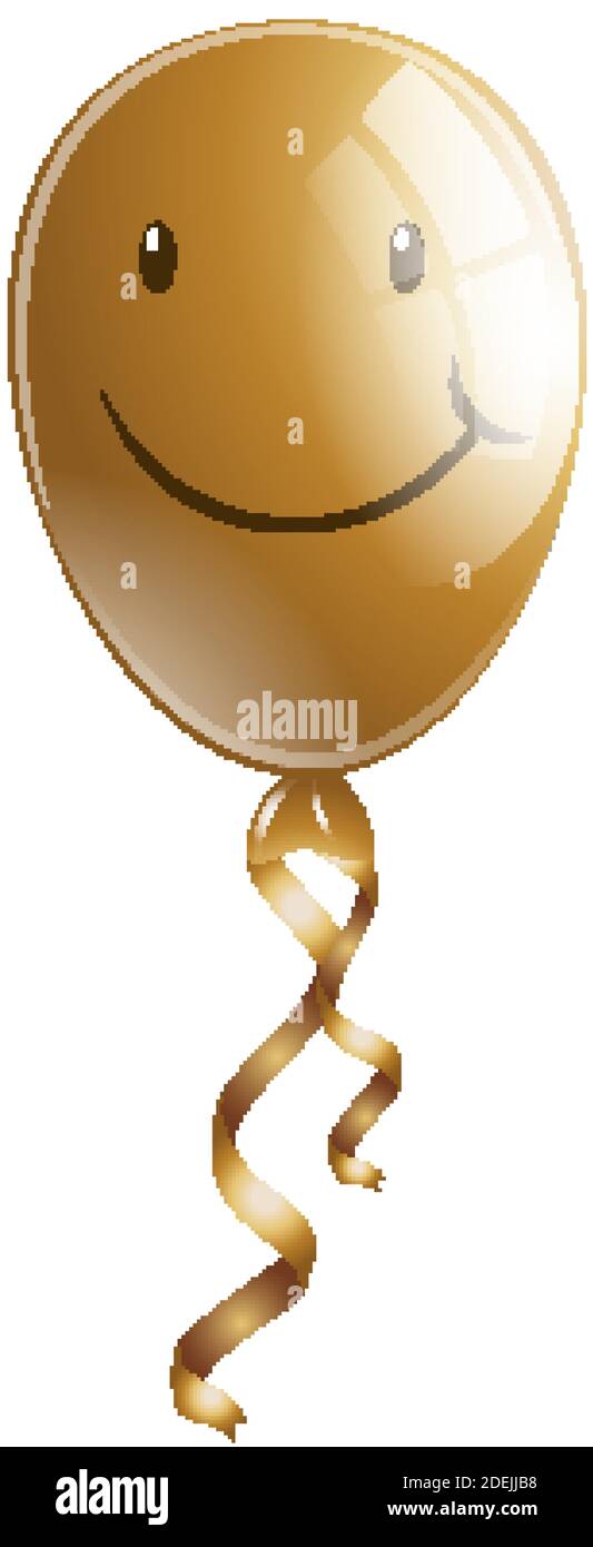 Smiley balloon face on white background illustration Stock Vector Image ...