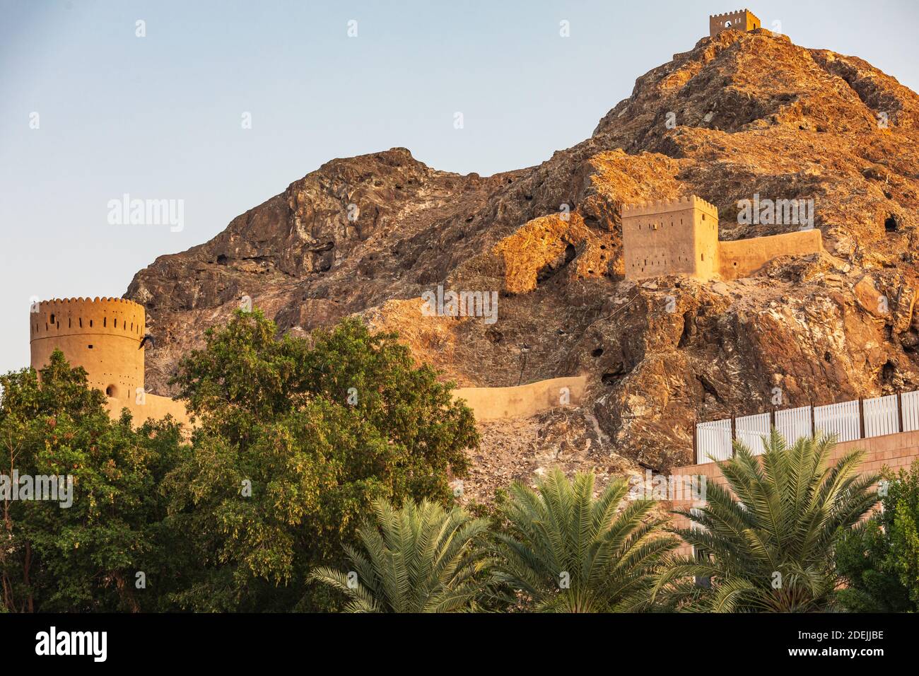 Middle East, Arabian Peninsula, Oman, Muscat. Ancient fort on a ...