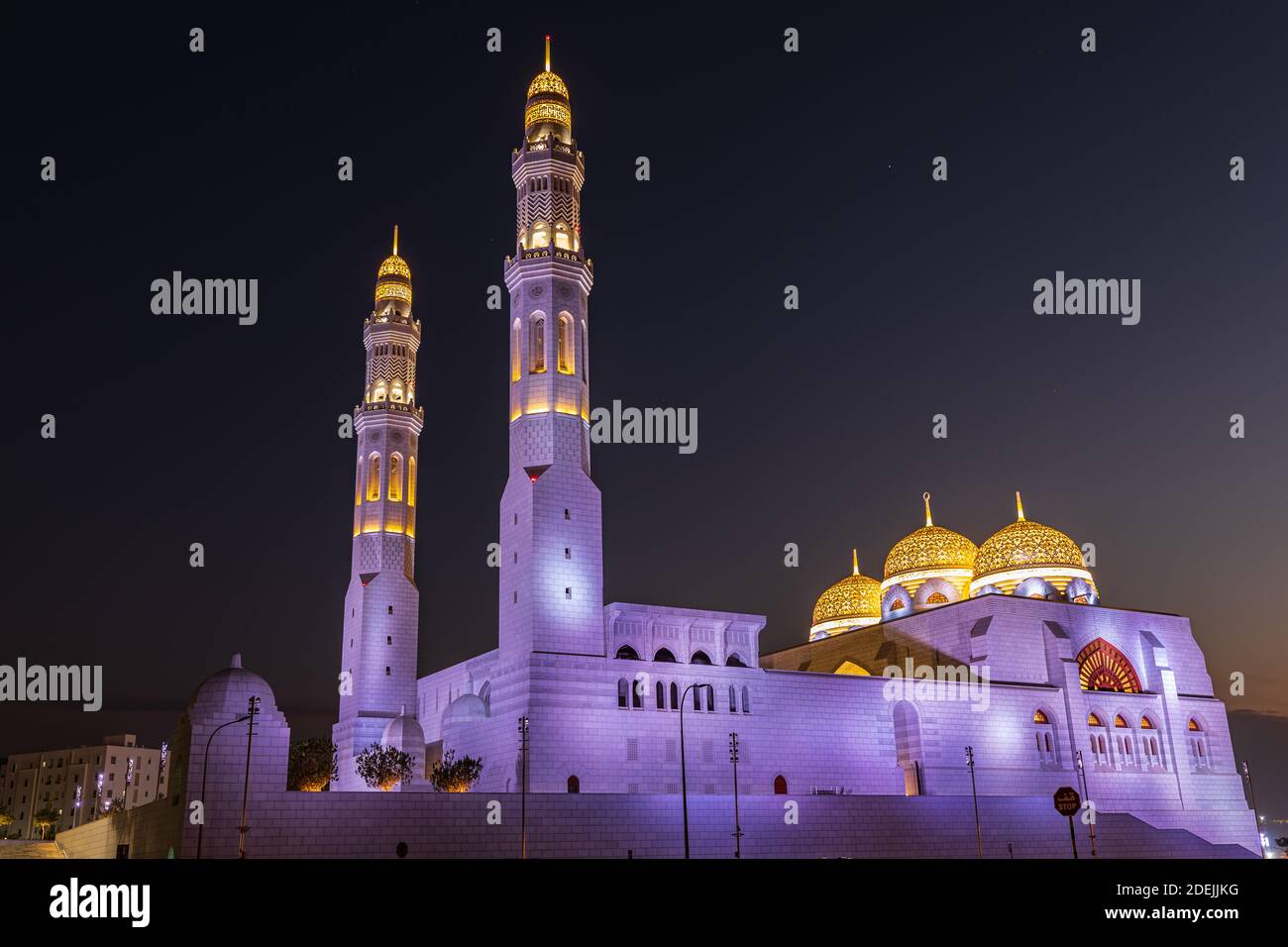Middle East, Arabian Peninsula, Oman, Muscat, Bawshar. Evening view of ...