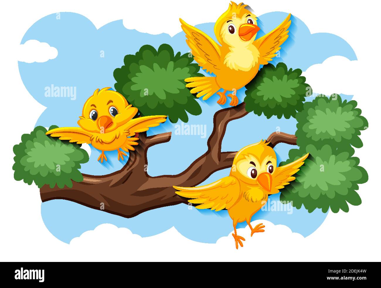 Happy bird flying in nature illustration Stock Vector Image & Art - Alamy