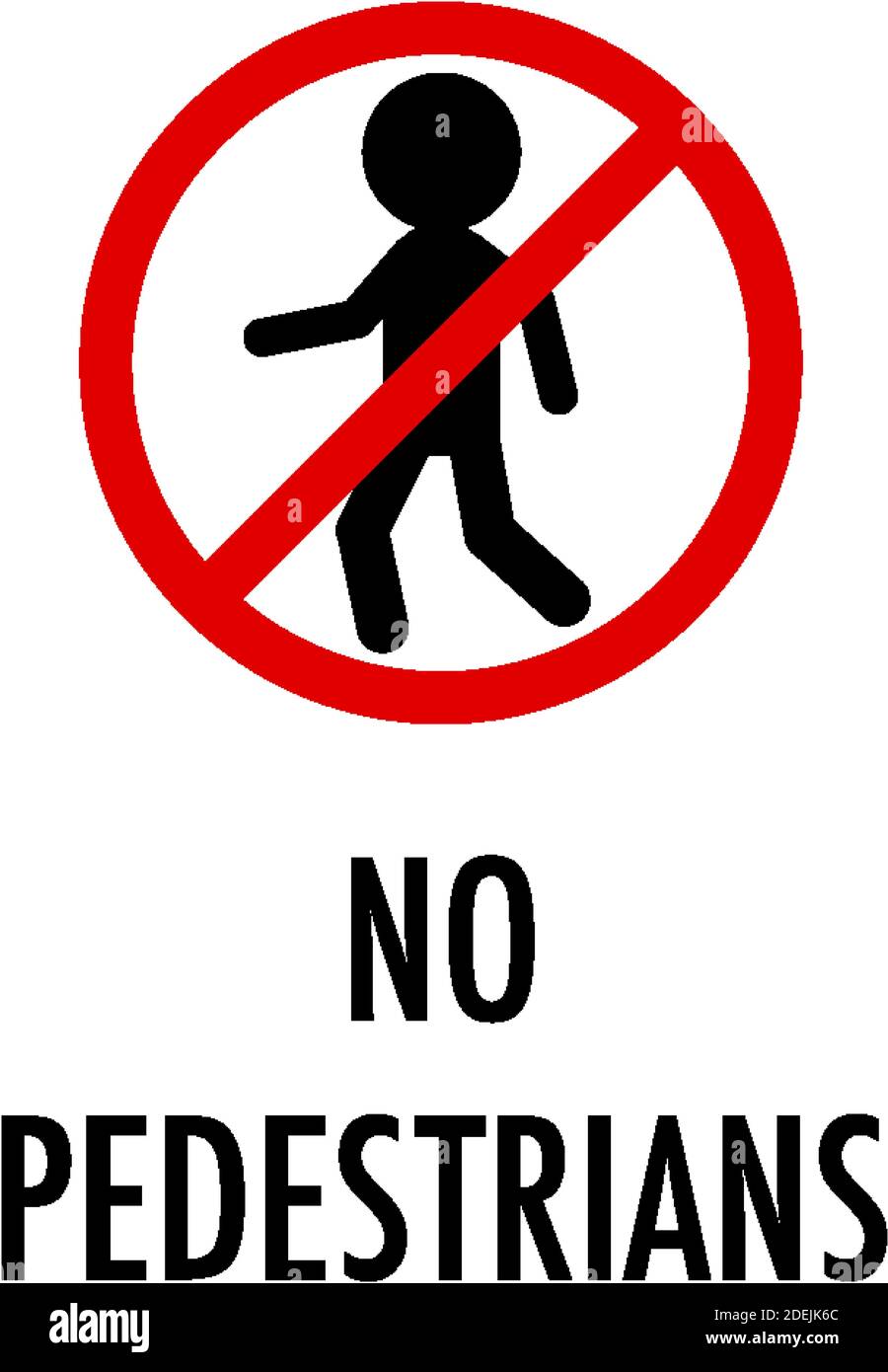 No pedestrians sign on white background illustration Stock Vector Image ...