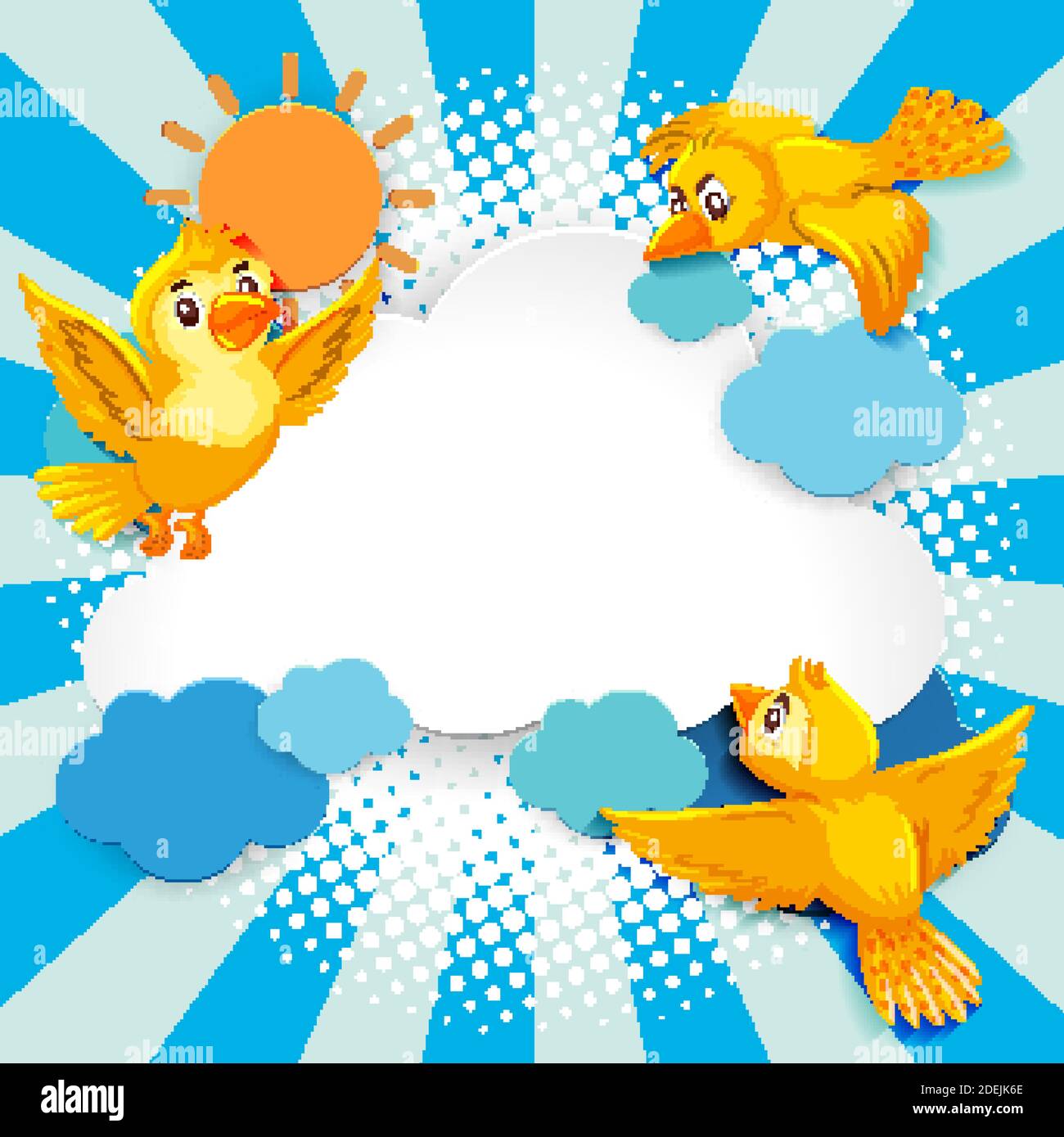 Bird fancy banner comic cartoon style illustration Stock Vector Image ...