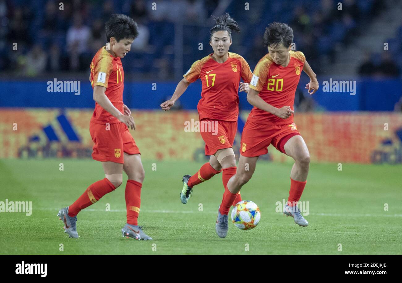 WANG Shanshan, GU Yasha , ZHANG Rui in action during the match of 2019 ...