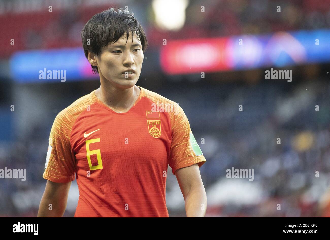HAN Peng in action during the match of 2019 FIFA Women's World Cup ...