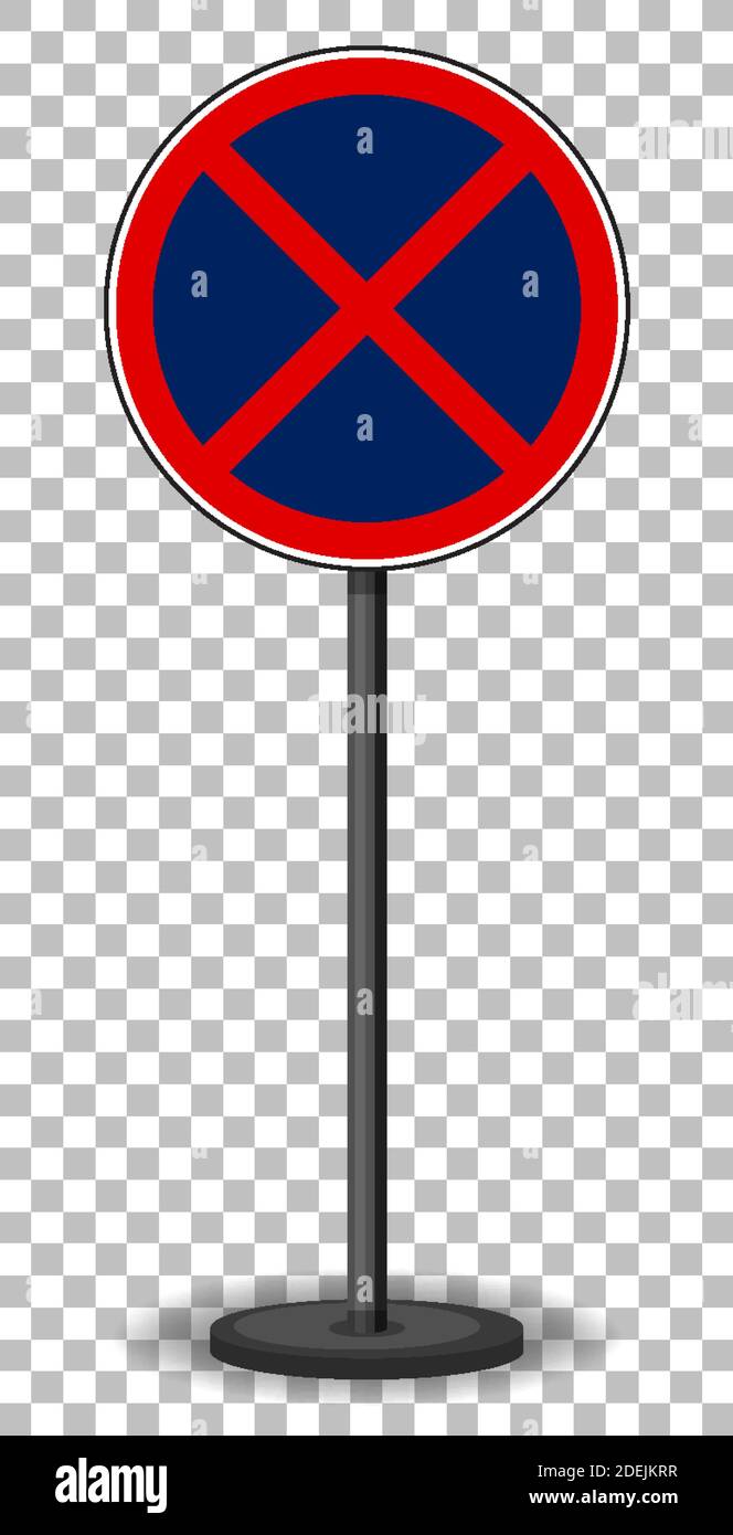No stopping sign on transparent background illustration Stock Vector ...