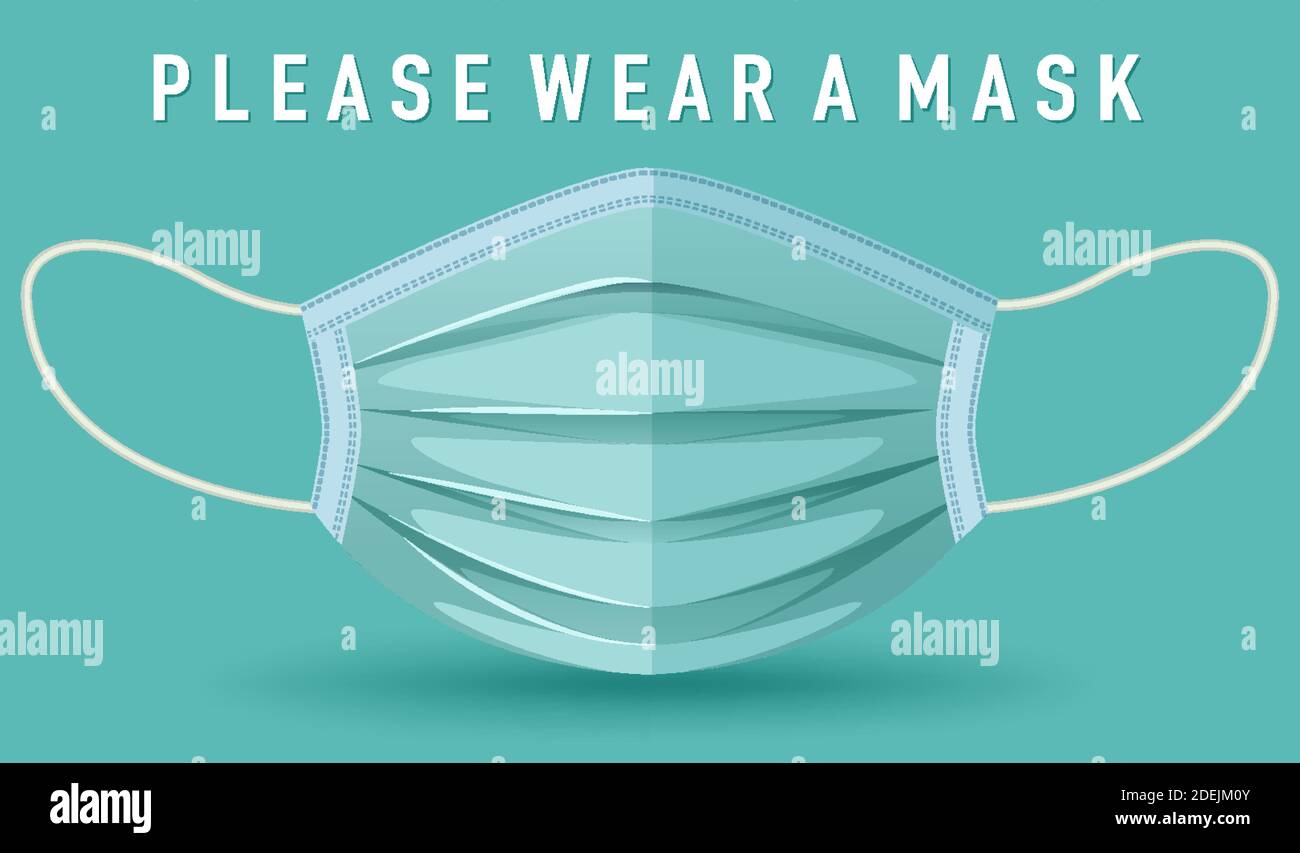 Please wear a mask sign template illustration Stock Vector Image & Art ...
