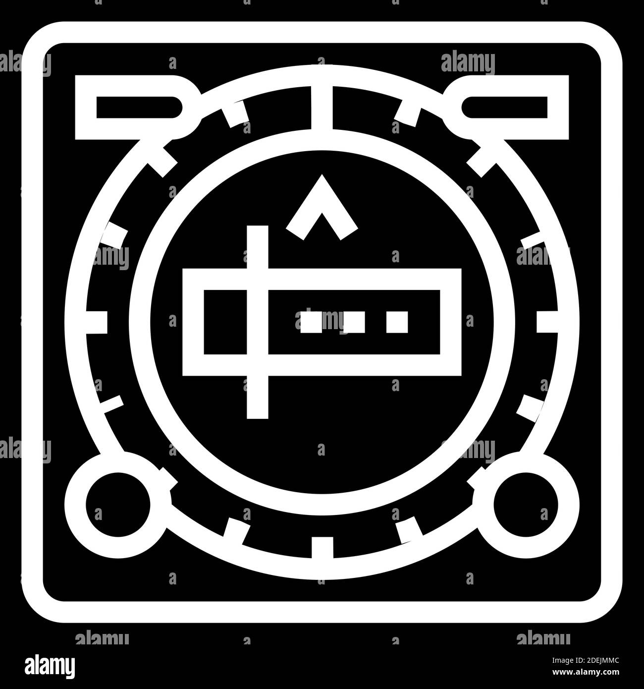 electronic compass glyph icon vector illustration Stock Vector Image ...