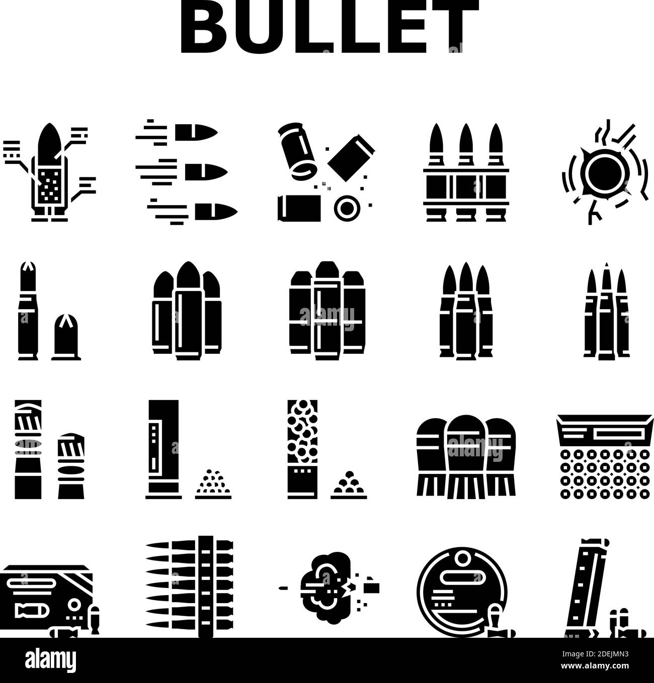 Bullet Ammunition Collection Icons Set Vector Stock Vector Image & Art ...