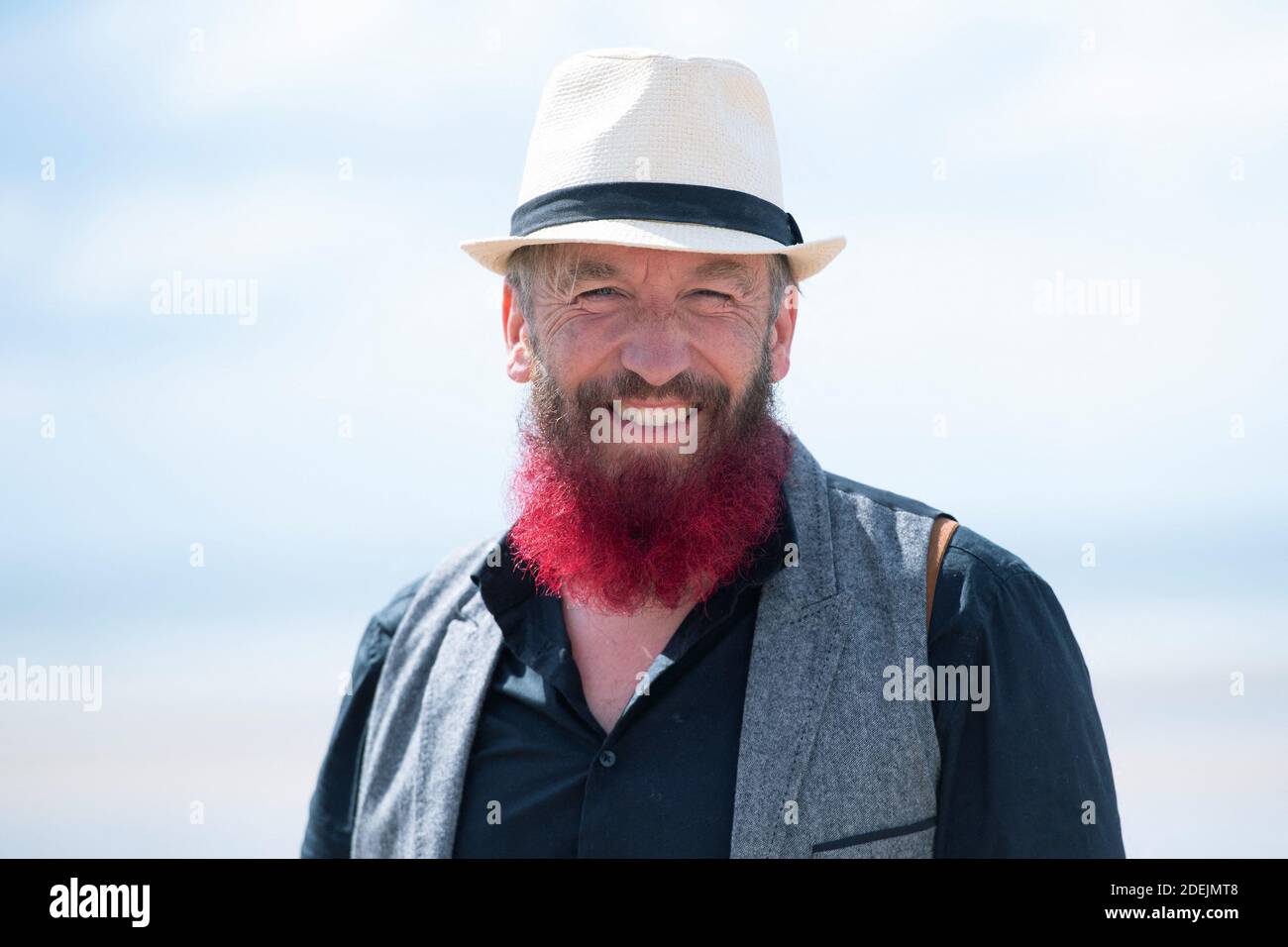 Yann Samuell attending a photoall on the beach during the 33rd Cabourg ...