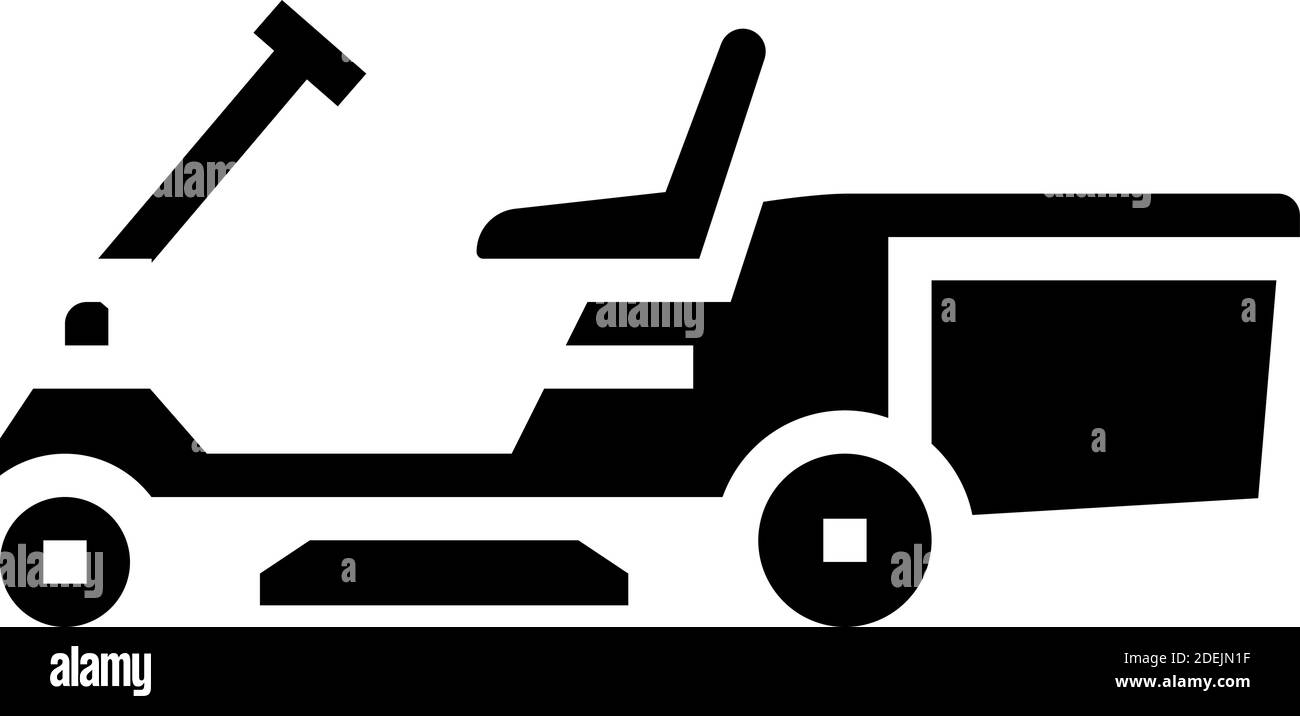 lawn mower machine glyph icon vector illustration Stock Vector Image ...