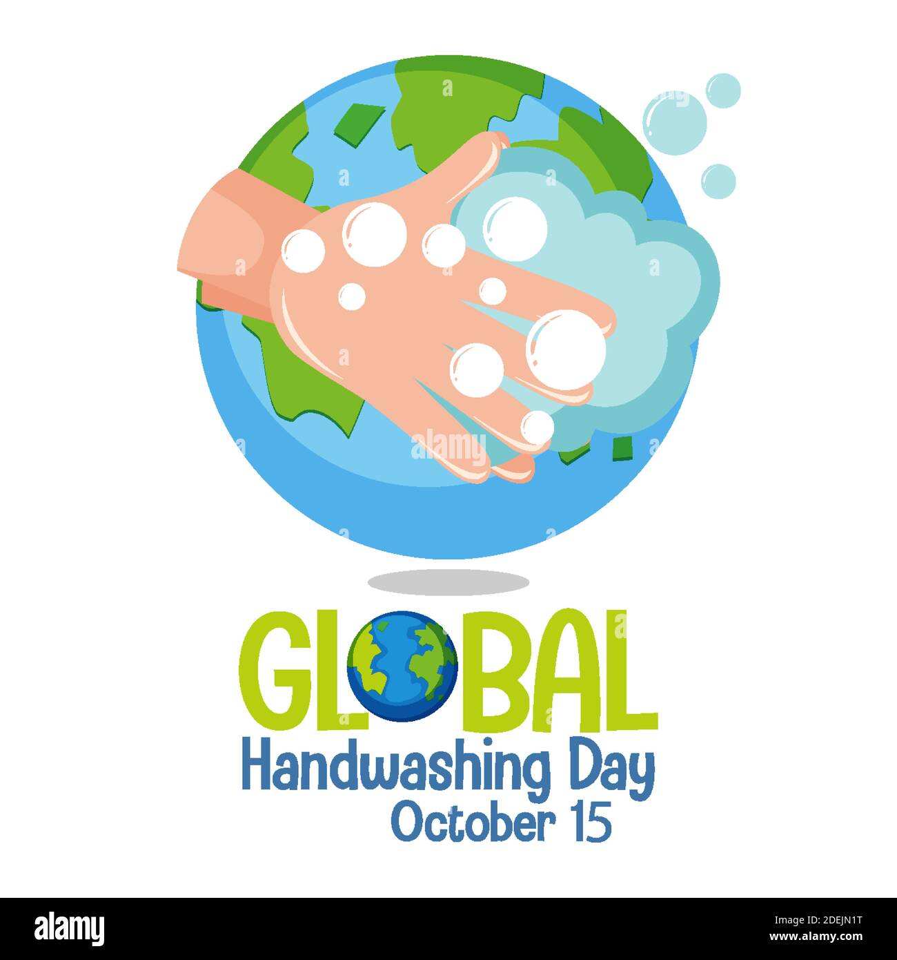 Global Handwashing Day Logo For Greeting Card And Poster Illustration
