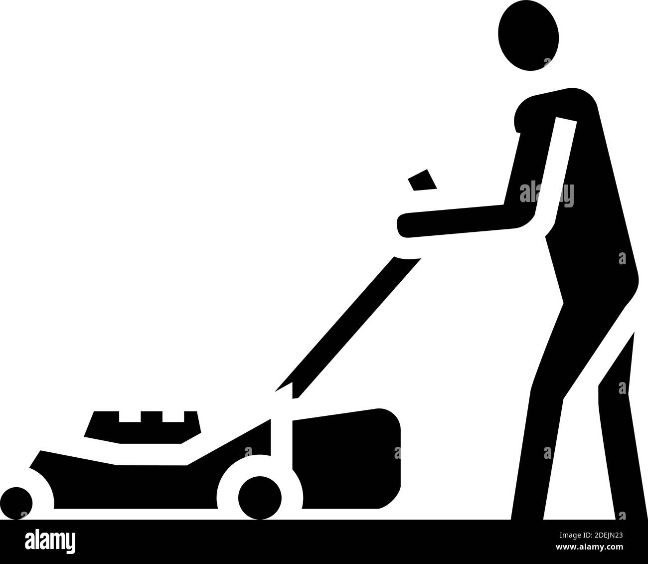 Electric lawn mower cutting Black and White Stock Photos & Images - Alamy
