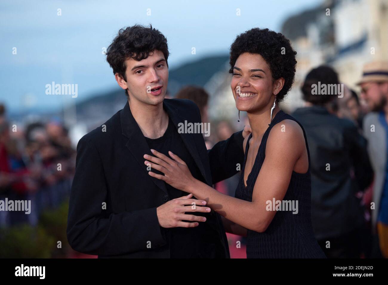 Thimothee Robart and his girlfriend attending the red carpet during the ...