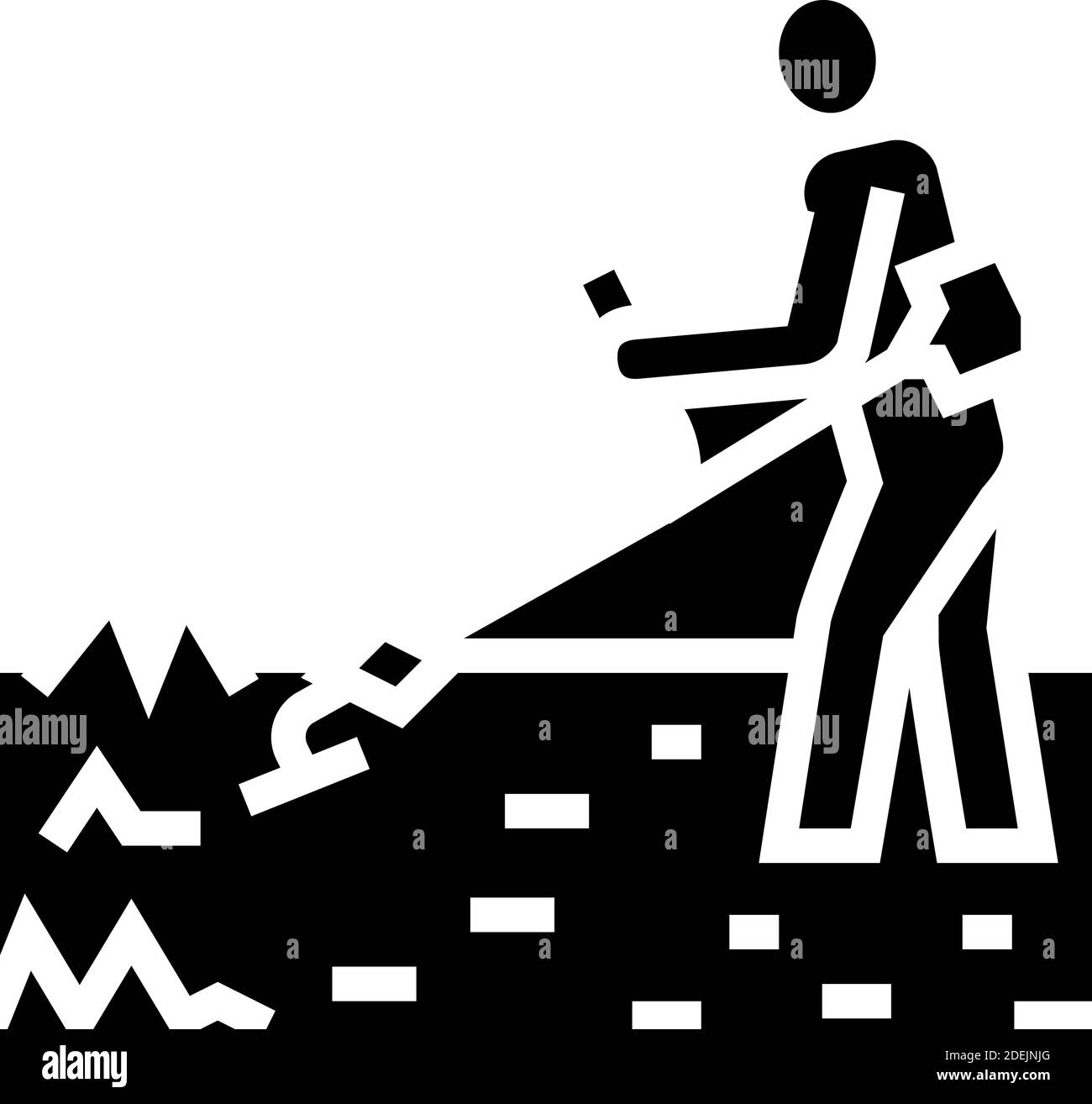 gardener cutting lawn grass glyph icon vector illustration Stock Vector ...