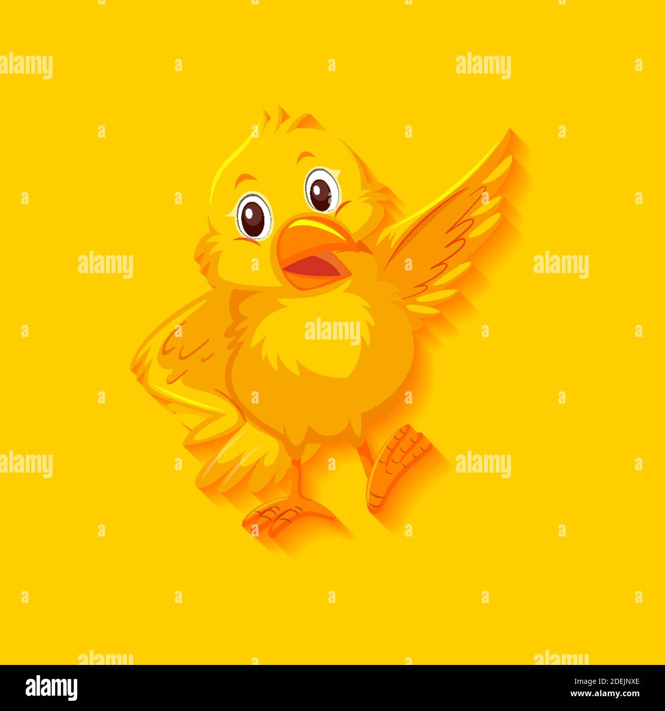Cute yellow bird cartoon character illustration Stock Vector Image ...