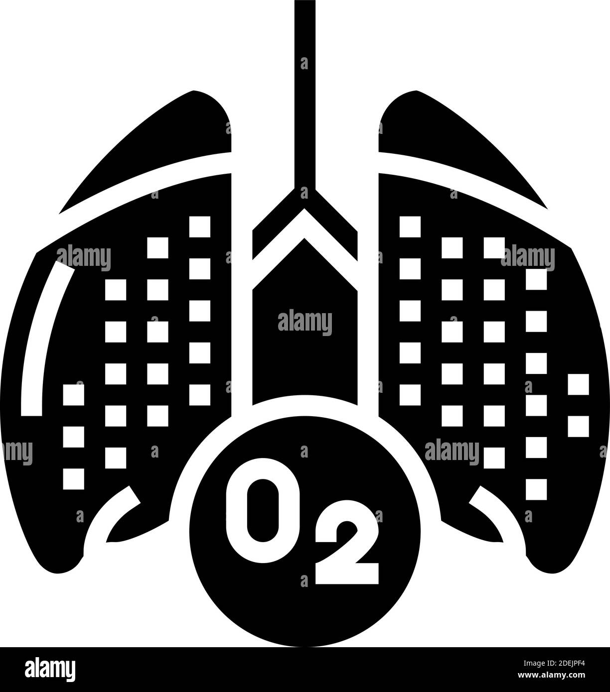 lungs with oxygen glyph icon vector illustration Stock Vector Image ...