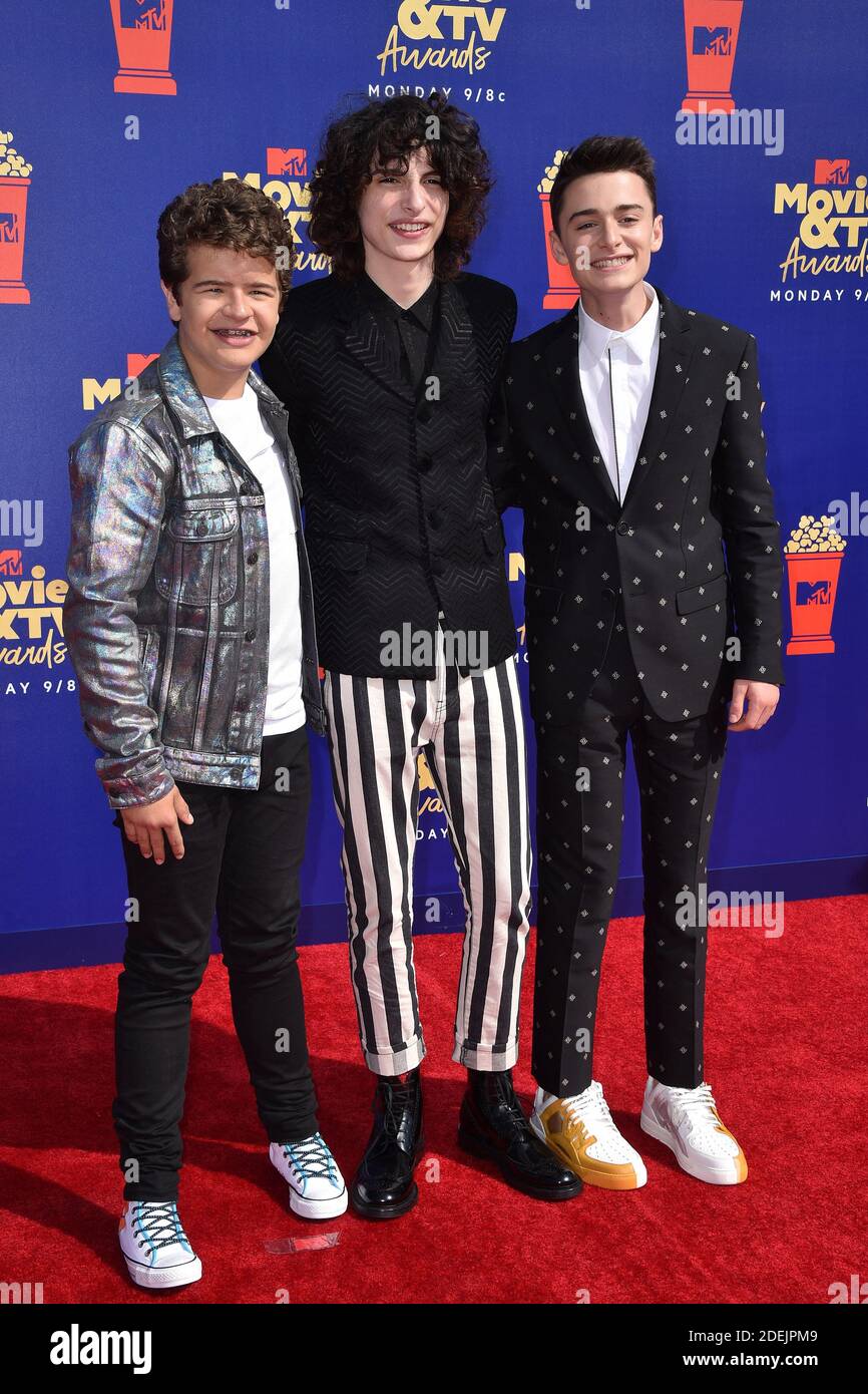 Gaten Matarazzo, Finn Wolfhard and Noah Schnapp attend the 2019 MTV ...