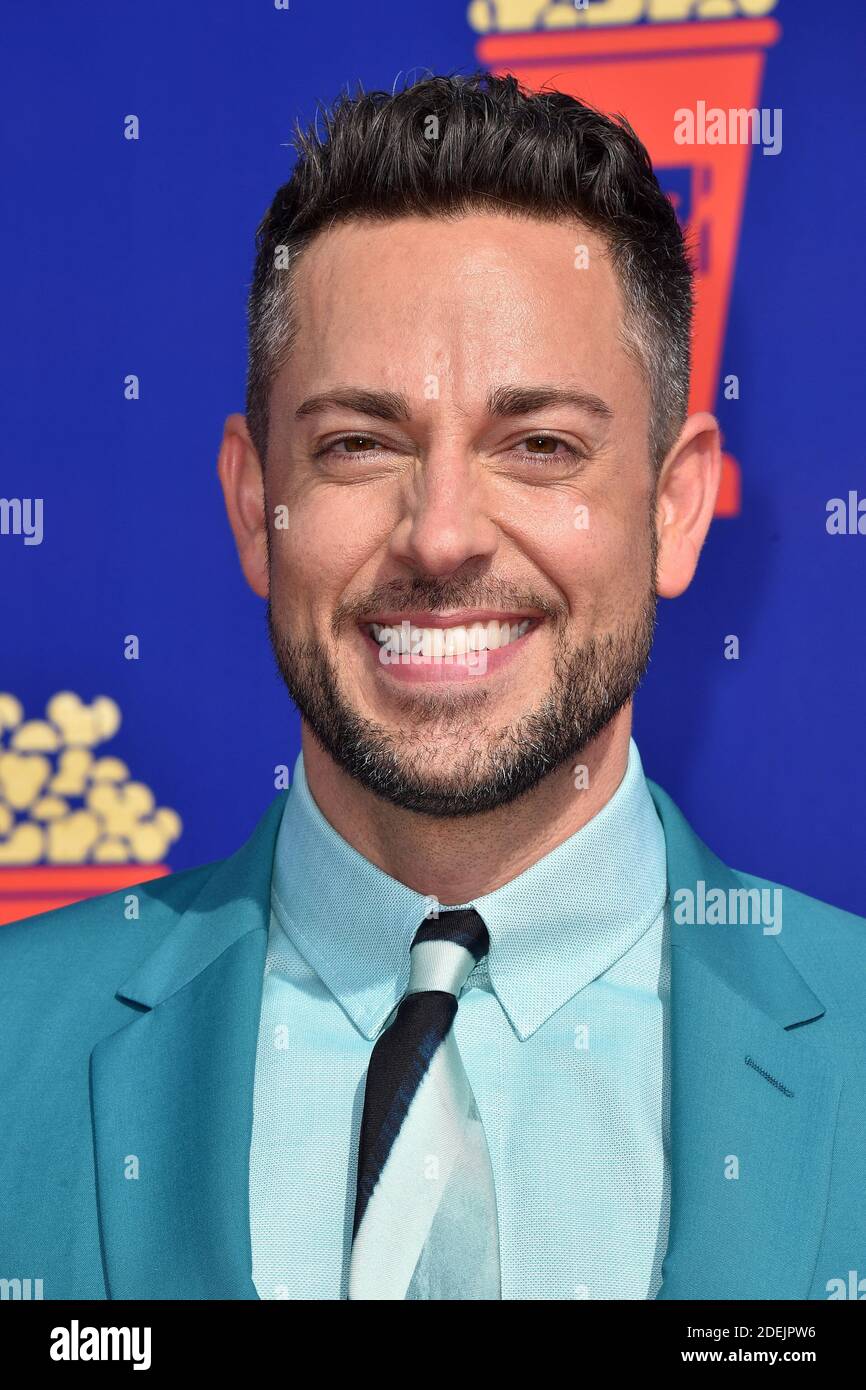 Zachary Levi attends the 2019 MTV Movie and TV Awards at Barker Hangar ...