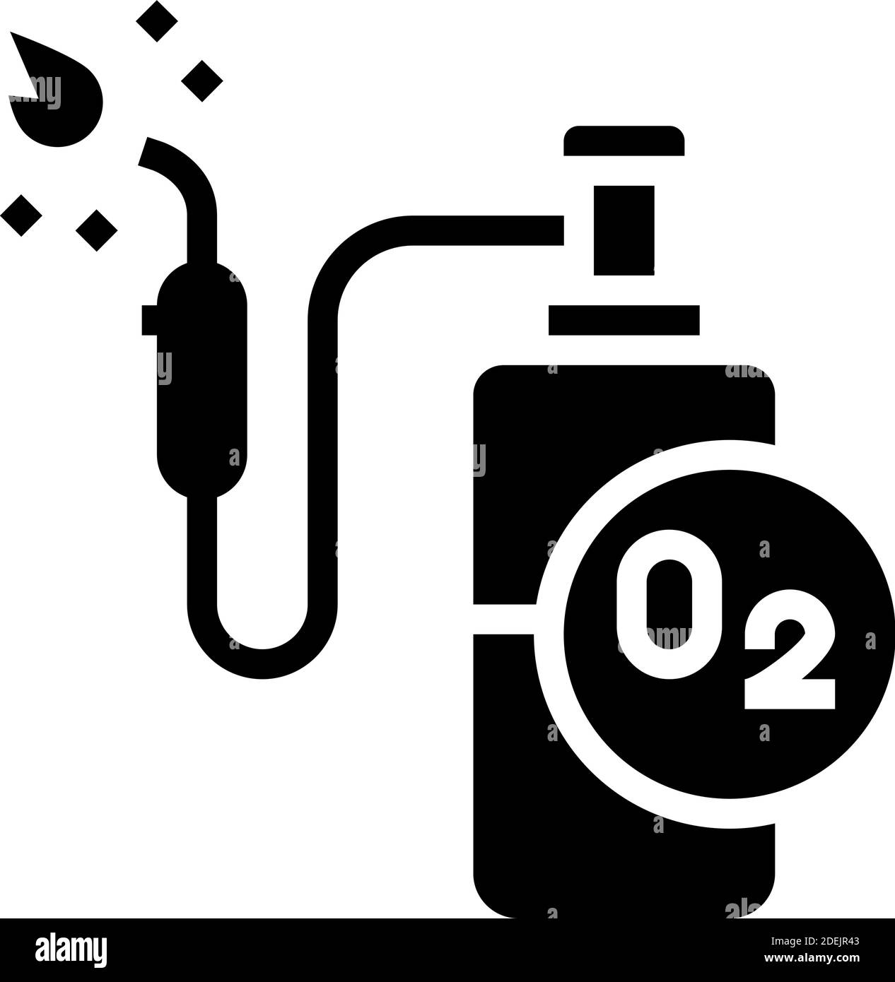oxygen cylinder for welding glyph icon vector illustration Stock Vector ...