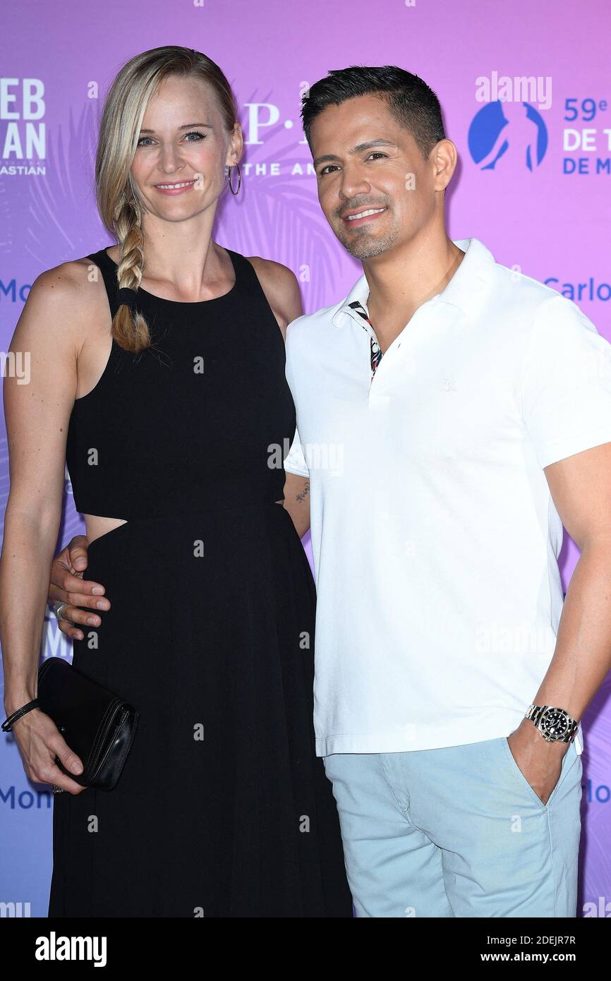 Jay Hernandez and guest arrive at the TV Series Party during the 59th ...