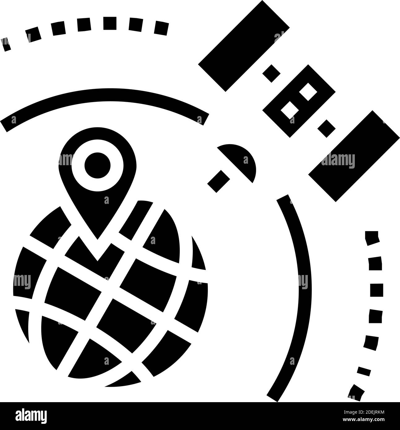 satellite earth location pin glyph icon vector illustration Stock ...
